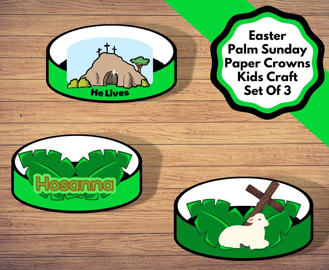 Printable Easter and Palm Sunday Paper Crowns for Kids, Paper Crown ...