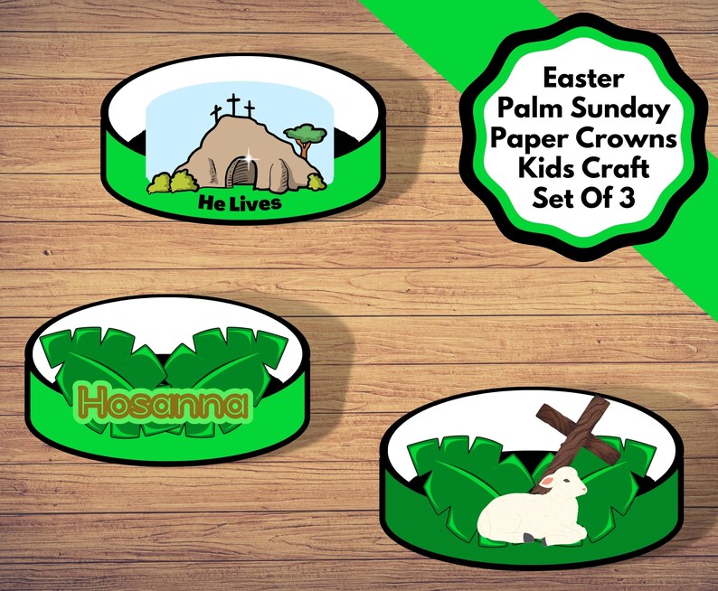 Printable Easter and Palm Sunday Paper Crowns for Kids, Paper Crown ...
