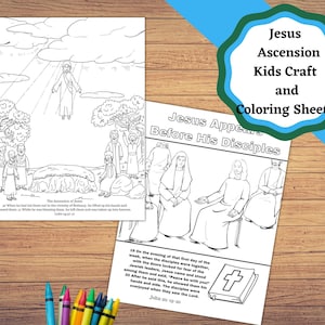 Jesus Ascension Printable Kids Craft and Coloring Sheets. - Etsy