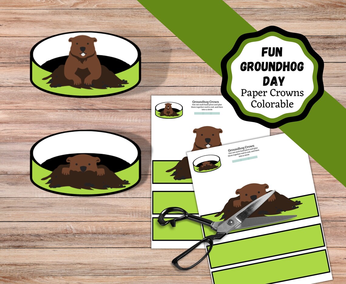 Printable Groundhog Day Paper Crowns. Fun Easy Paper Crowns for ...