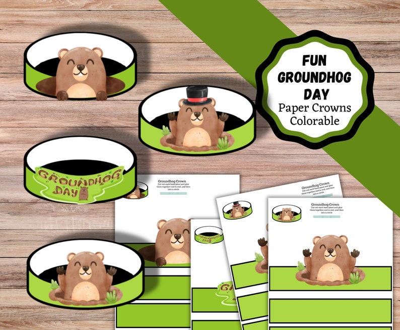 Printable Paper Crowns to Celebrate Groundhog Day. Have a Happy ...