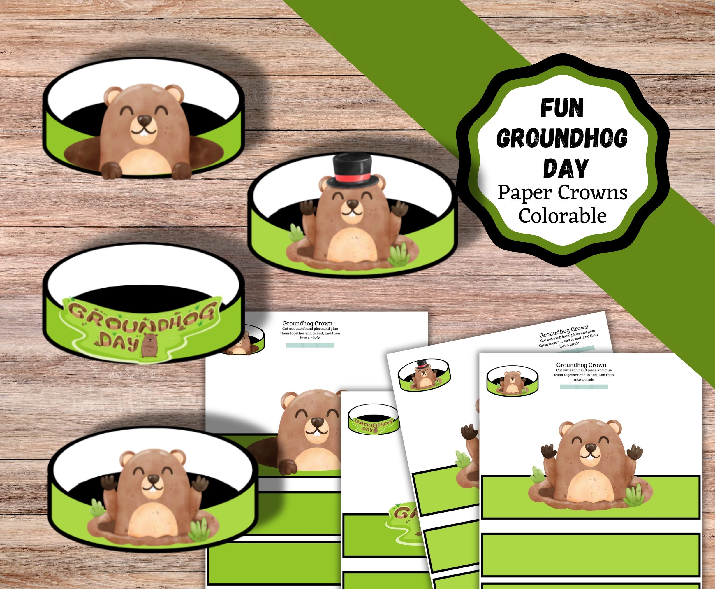 Printable Paper Crowns to Celebrate Groundhog Day. Have a Happy ...