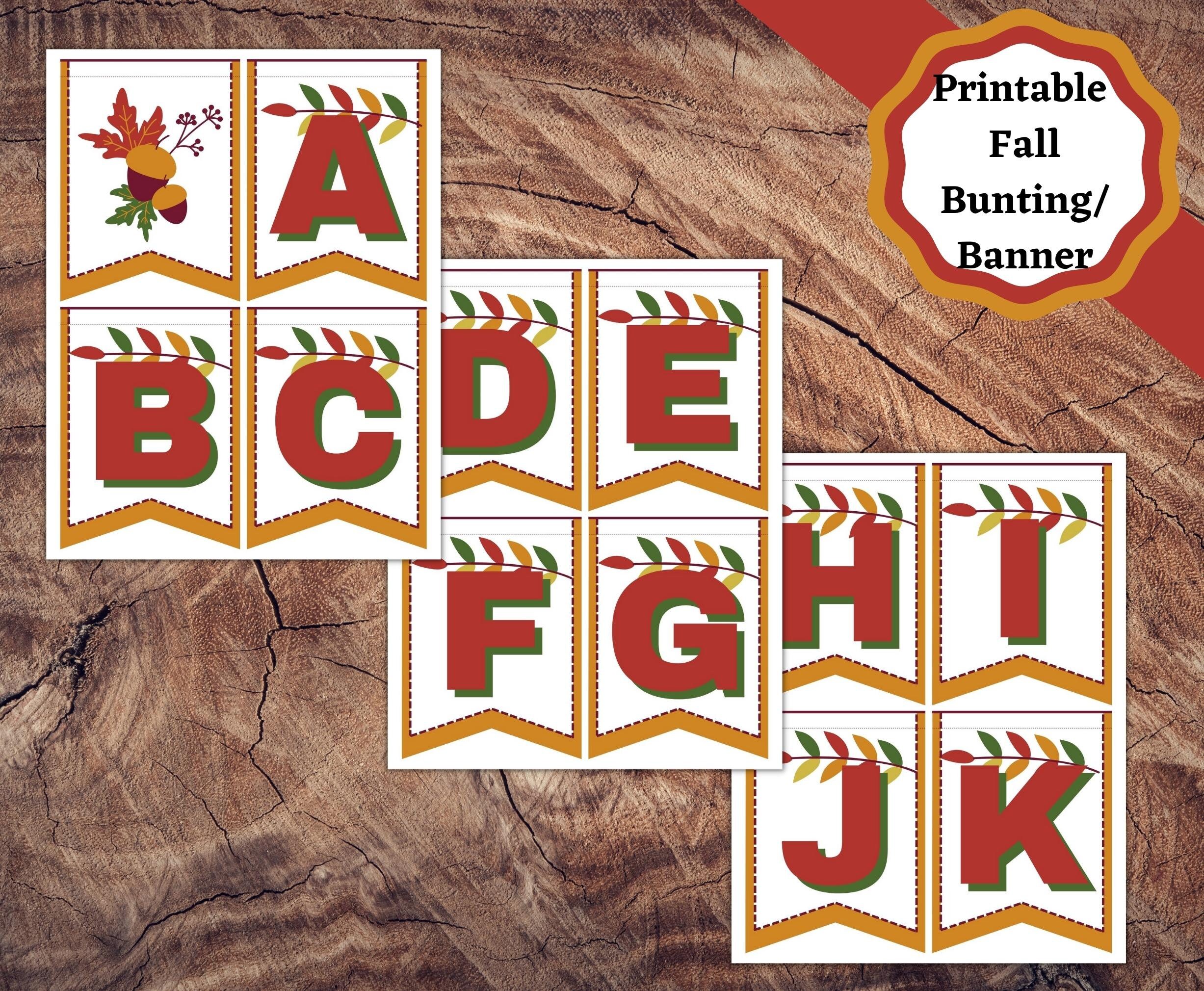 Fall Printable Bunting/banner, Autumn Decoration, Create Your Own Fall ...