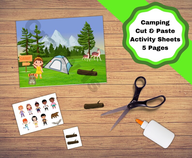 Camping Printable Cut and Paste Activities for Kids. - Etsy