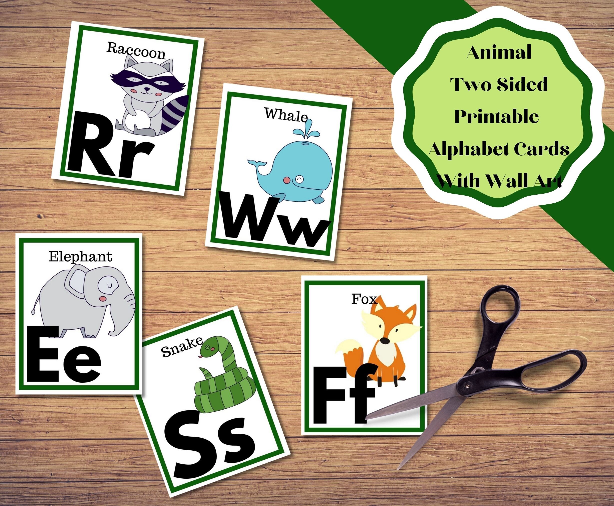 Printable Animal Alphabet Flash Cards, Flash Cards for Early Learners ...