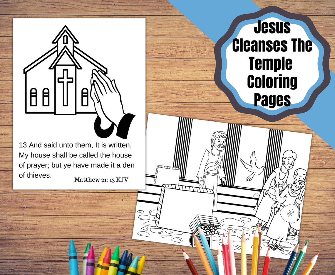 Printable, Jesus Cleanses the Temple Craft, Coloring, Scripture Pages ...