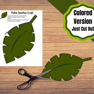 Palm Sunday Printable Craft in a Colored and Colorable Version With ...