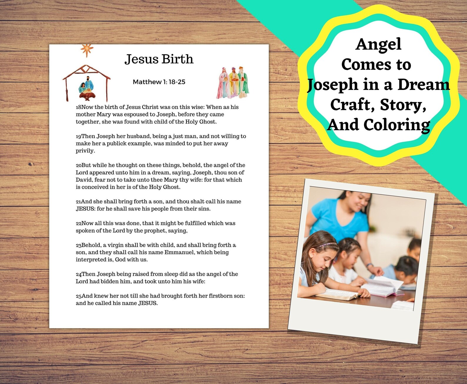 Angel Visits Joseph in a Dream to Tell Him About Jesus. Print Lesson ...