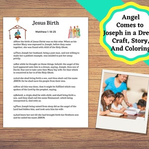 Angel Visits Joseph in a Dream to Tell Him About Jesus. Print Lesson ...