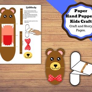 Printable Goldilocks and the Three Bears, Hand Puppets With Three Pages ...