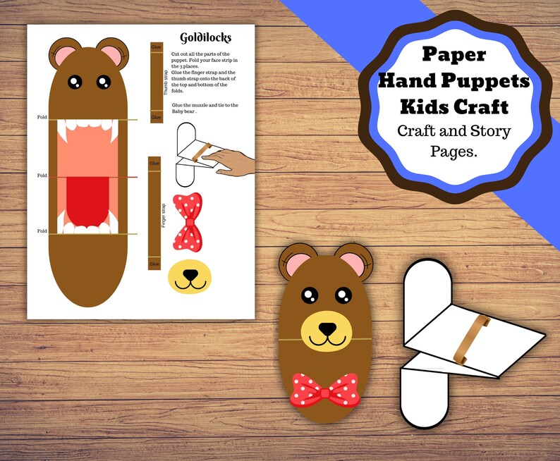 Printable Goldilocks and the Three Bears, Hand Puppets With Three Pages ...