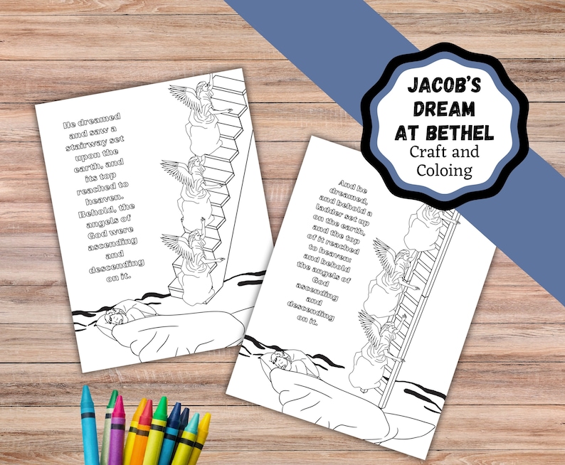 Printable Craft for the Story of Jacob's Dream at Bethel. A Bible Based ...