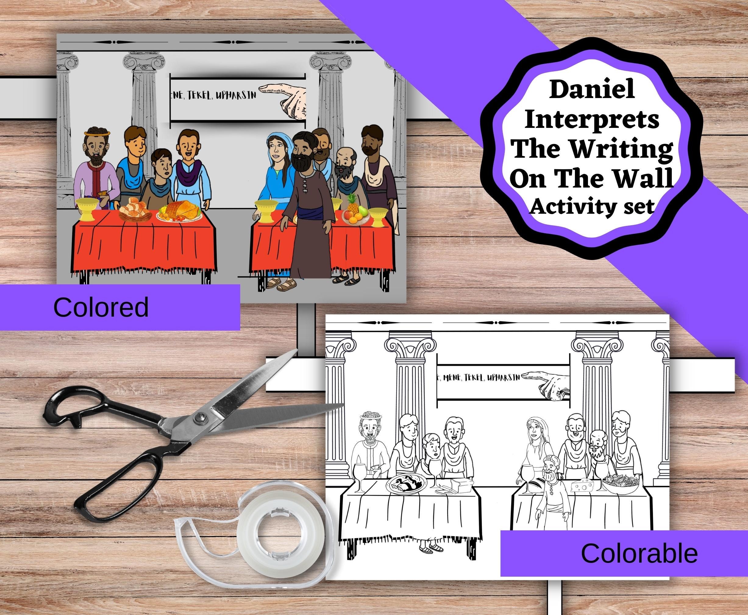 Printable Daniel Interprets the Writing on the Wall Activity Set ...
