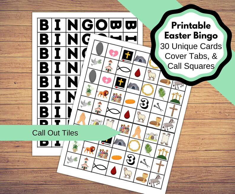 Printable Easter Themed Bingo, Christian Easter Themed Printable Bingo ...