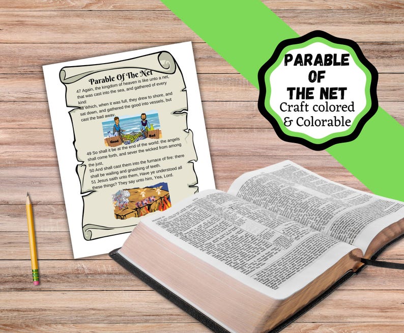 Parable of the Net Bible Craft With Scripture Page and Coloring/maze ...