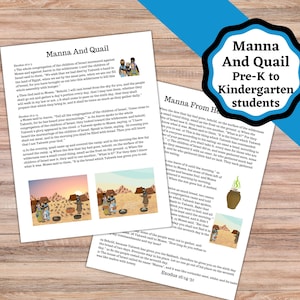 Manna From Heaven and Quail, Craft and Lesson Set. Printable Bible ...