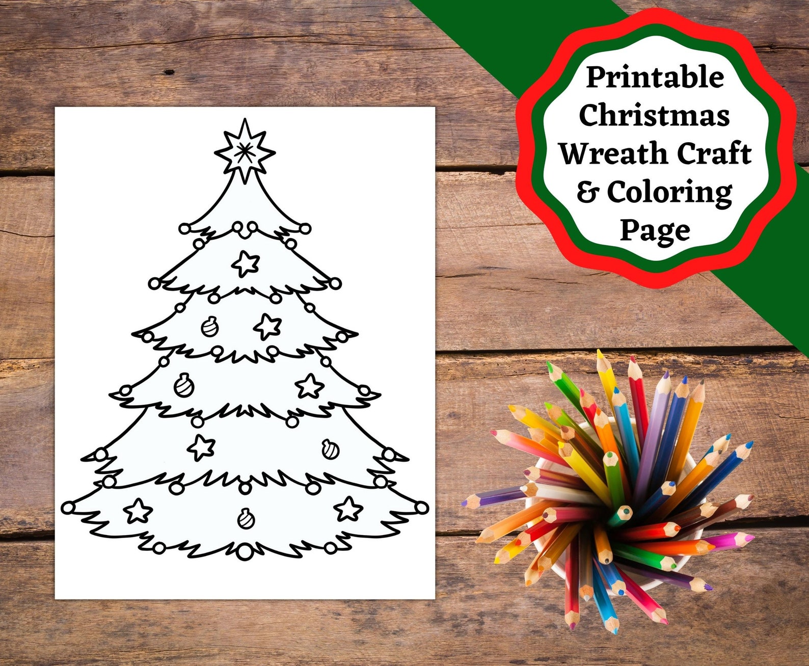 Simple Easy to Make Printable, Cute and Paste Christmas Wreath, Kids ...