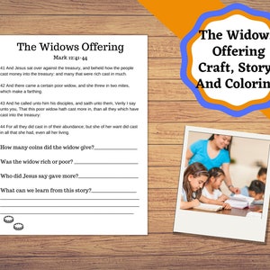 The Widows Offering, Printable Bible Lesson, Craft, Coloring, and Story ...
