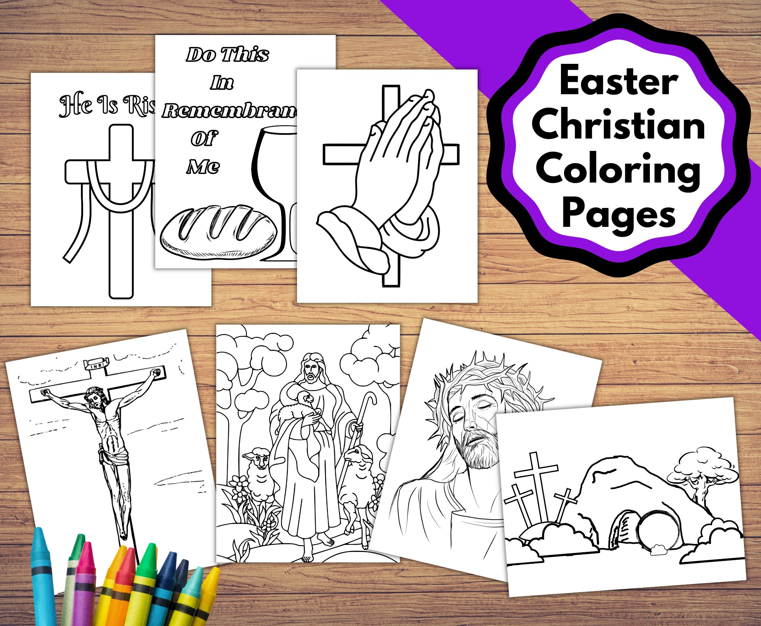 Printable Easter Coloring Sheets, Christian Coloring Pages, Church ...