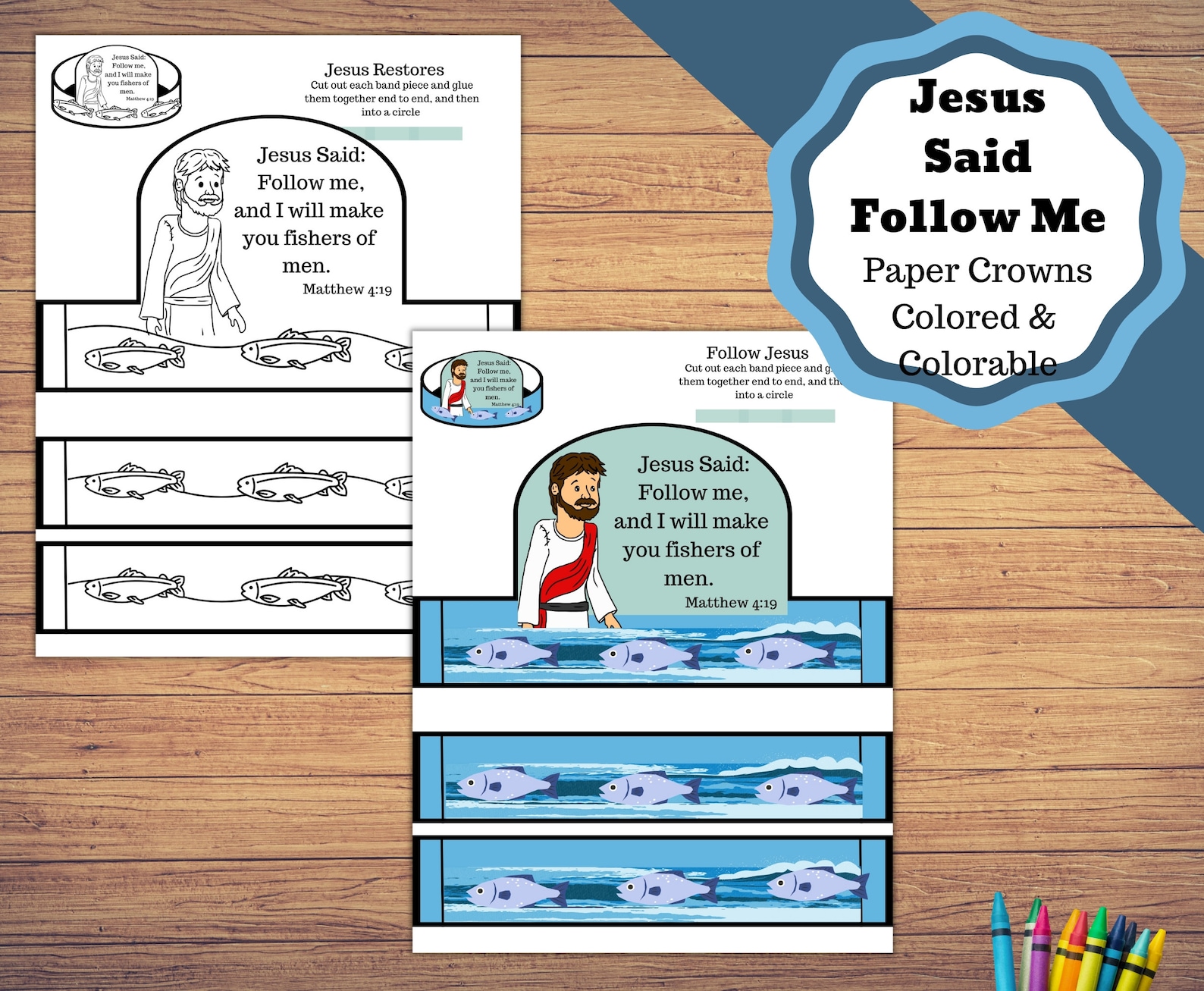 Printable Jesus Said Follow Me, Paper Crowns, Follow Jesus, Fishers of ...