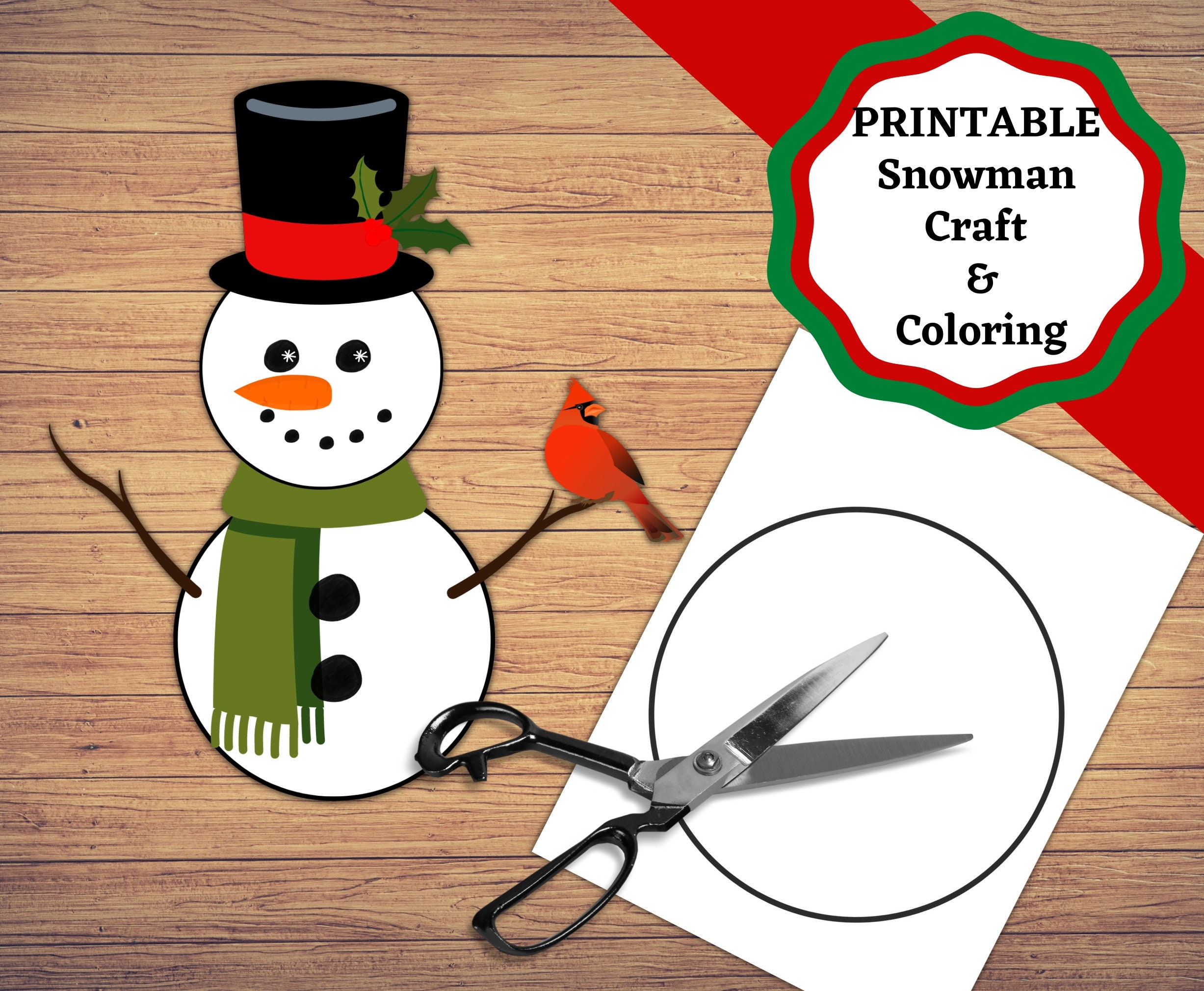 Snowman Printable Craft, Scissor Skill Builder, Great Student or ...