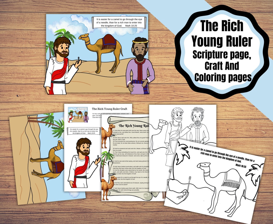 Printable Craft Set for the Story of the Rich Young Ruler, Bible Story ...
