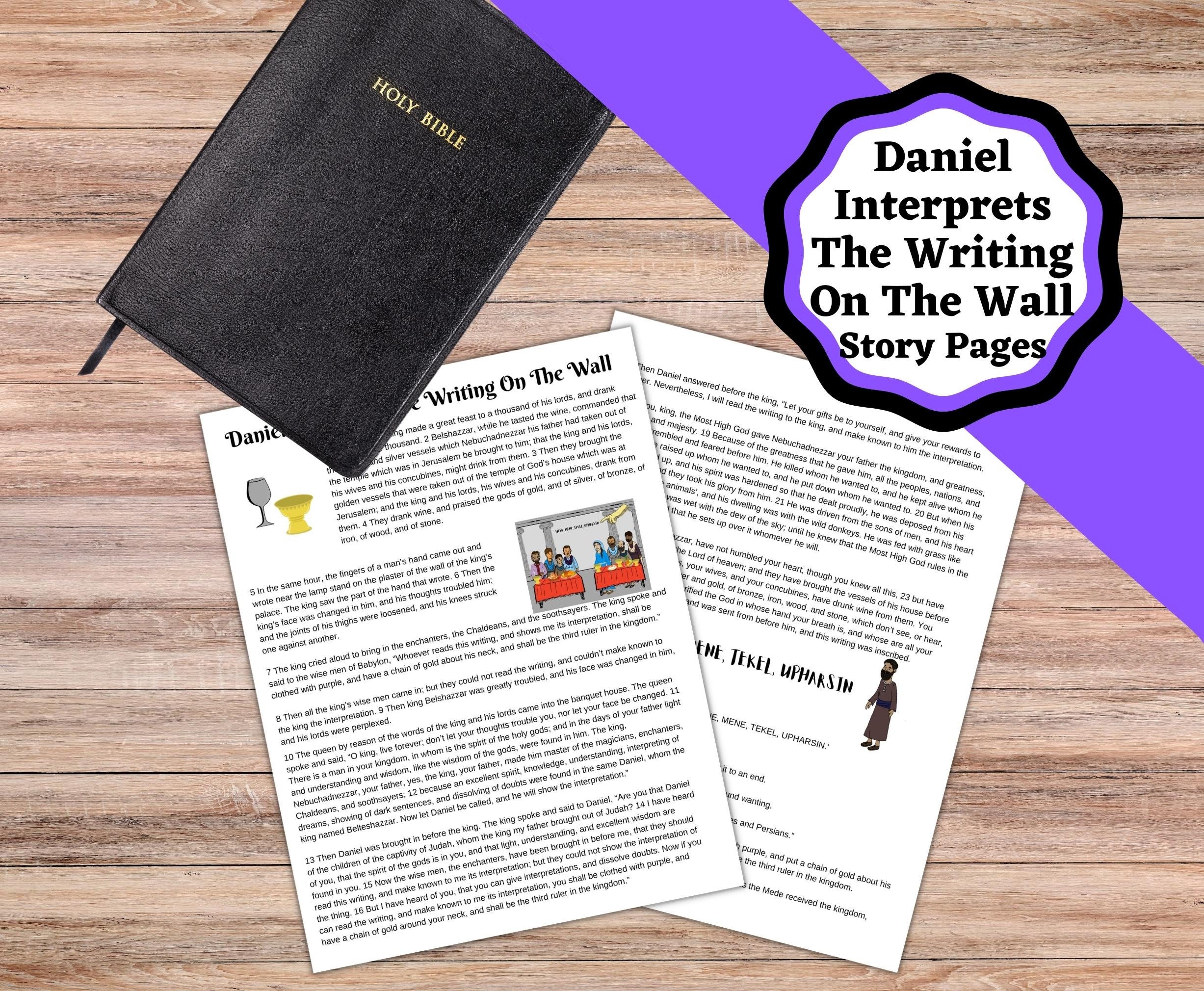 Printable Daniel Interprets the Writing on the Wall Activity Set ...