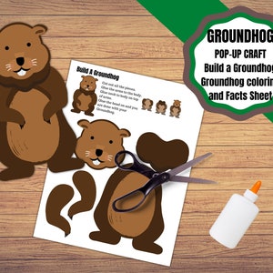 Printable Groundhog Craft and Activity Pack. Pop-up Groundhog Craft ...