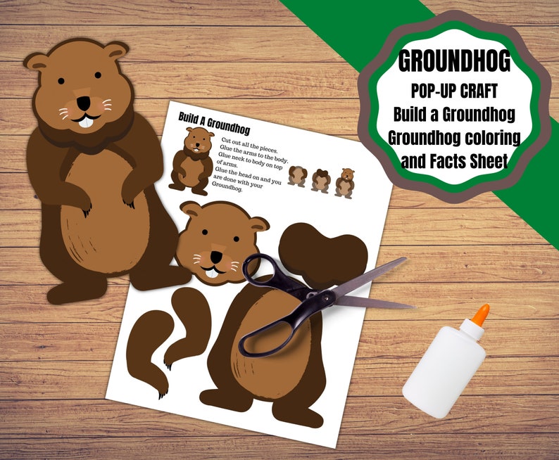 Printable Groundhog Craft and Activity Pack. Pop-up Groundhog Craft ...