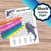 Printable Shark Themed Activity Pages. Shark Word Search, Shark Cut and ...