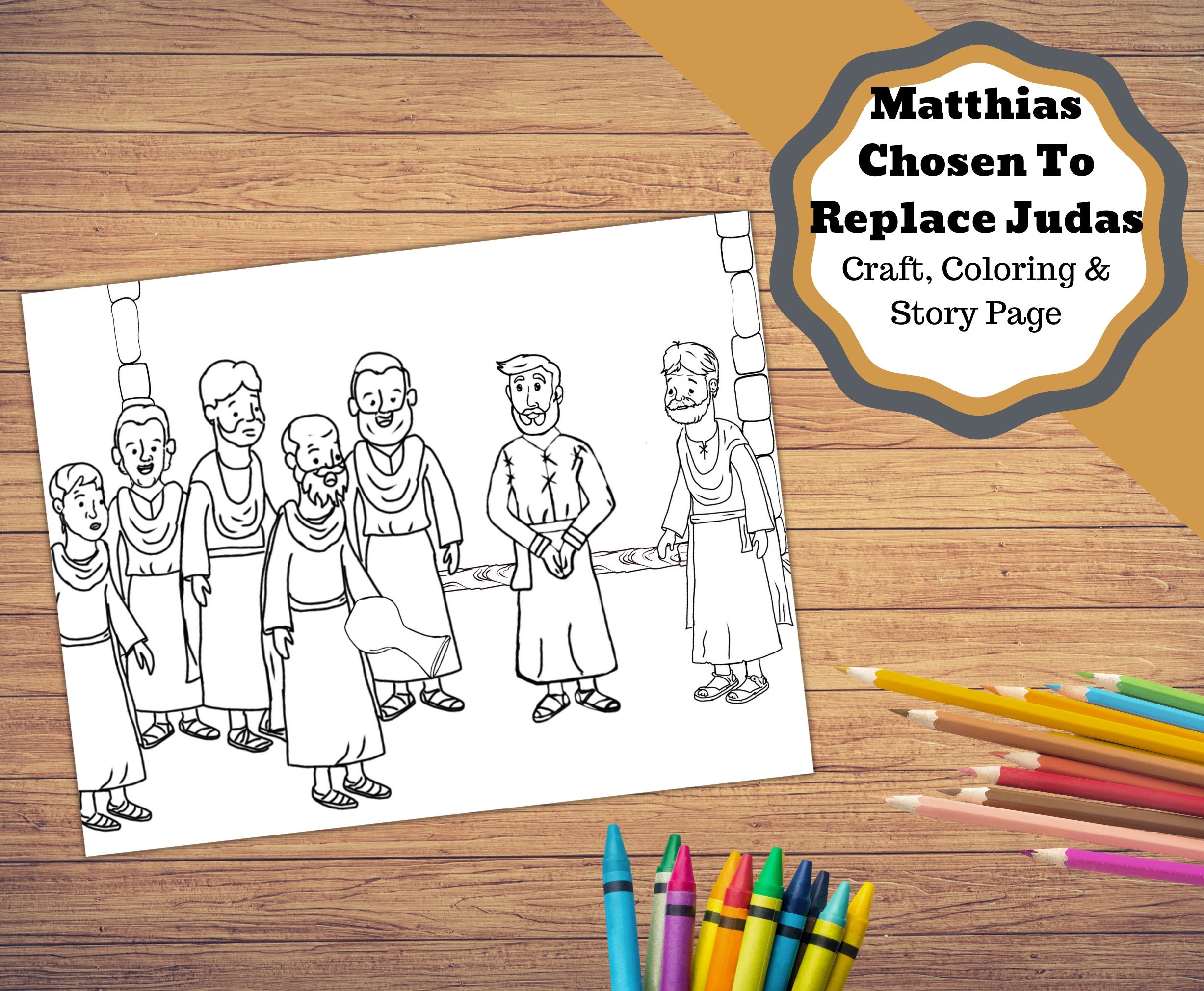 Printable Craft for Matthias Chosen to Replace Judas as One of the ... Printable Craft for Matthias Chosen to Replace Judas as One of the ...