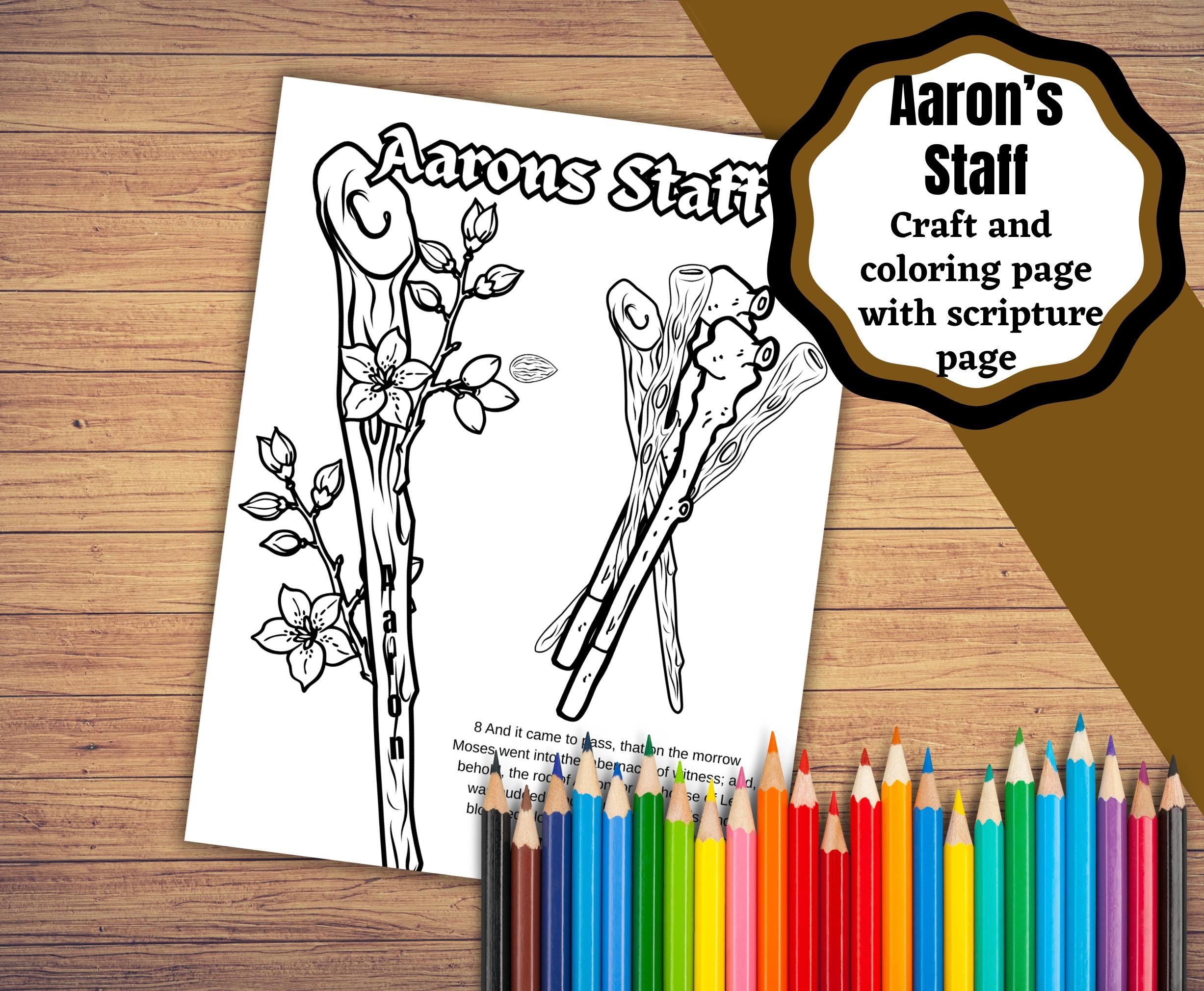 Aaron's Staff Buds and Blooms Kids Bible Craft. Printable Bible Craft ...