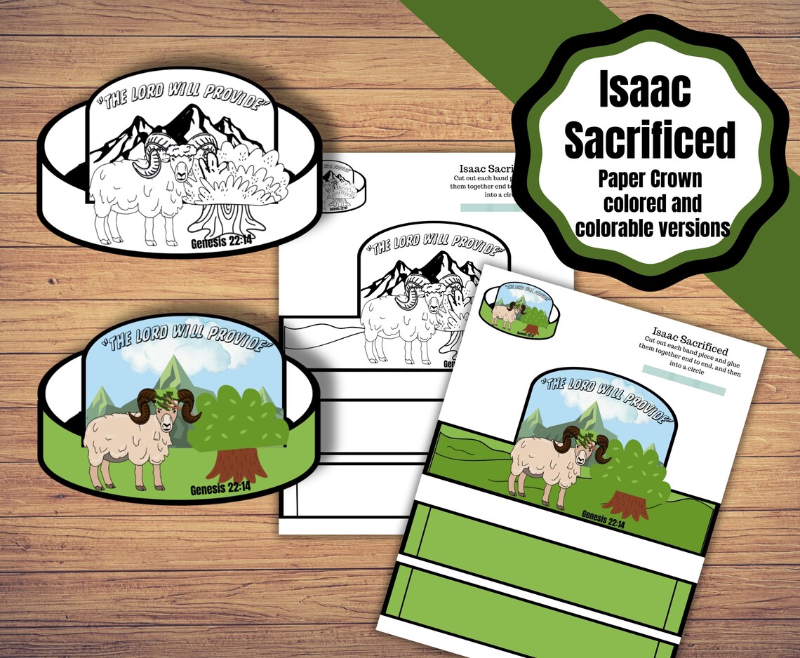 Printable Paper Crowns for the Bible Story of the Sacrifice of Isaac ...