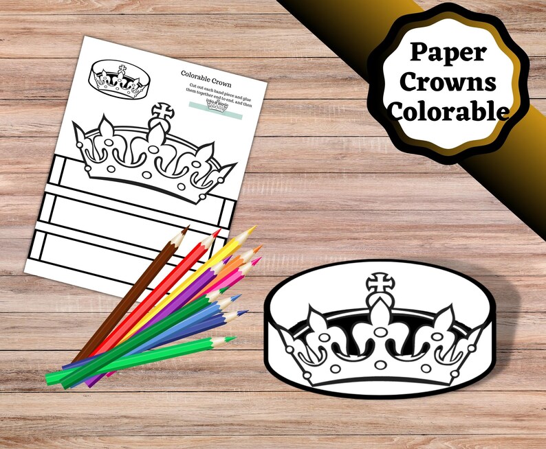 Printable Paper Crowns in Black and White so They Are Colorable. 4 ...