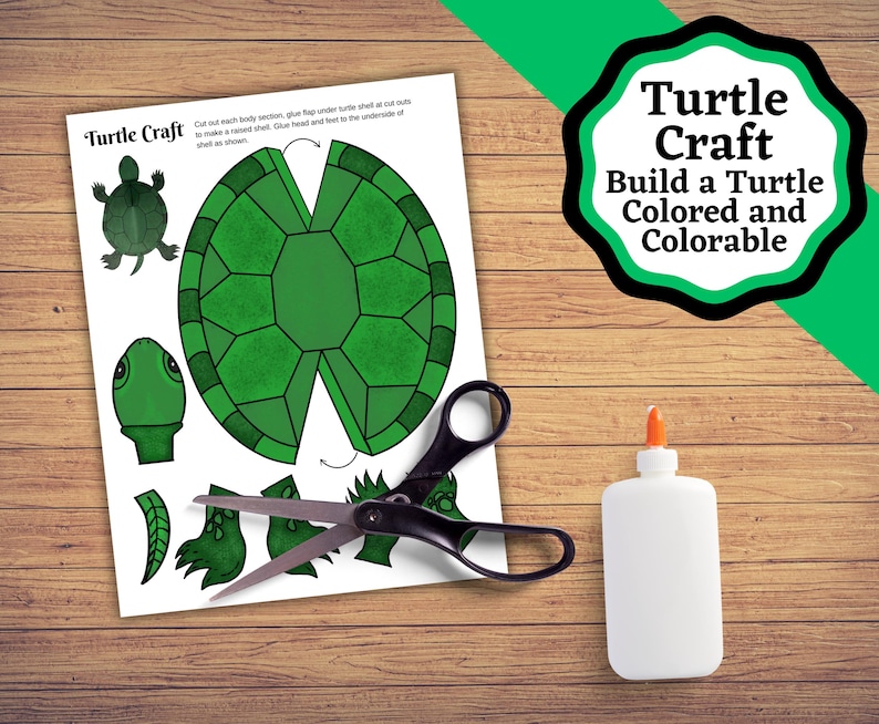 Printable Turtle Kids Craft. Kids Printable Craft Build or Make a ...