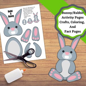 Printable Rabbit/bunny Learning Set. Build a Bunny, Crafts Coloring ...