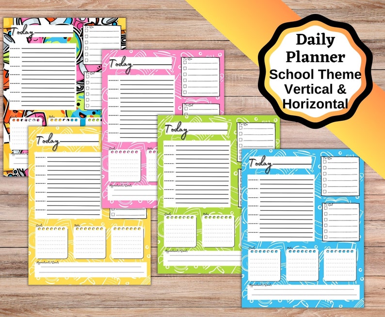 Printable Daily Planner Page Planner Page for School Daily - Etsy