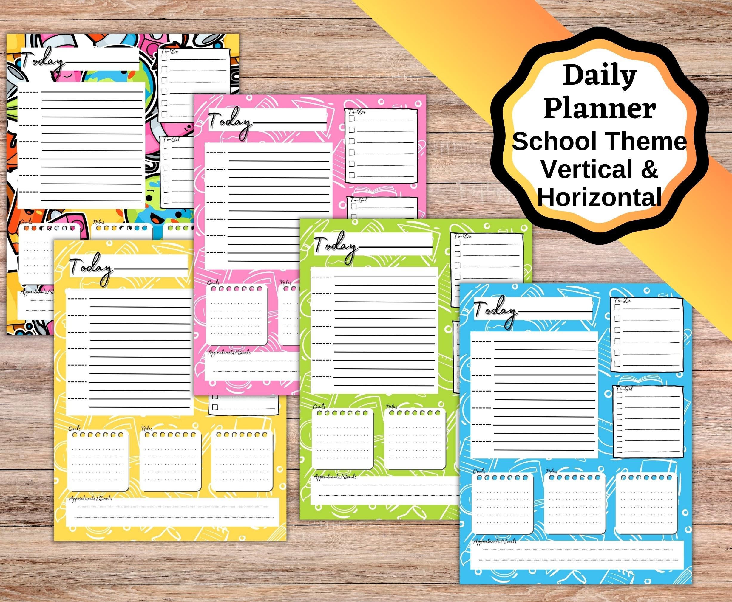 Printable Daily Planner Page, Planner Page for School, Daily Planner ...