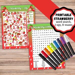 Printable Strawberry Themed Activity Pages. Strawberry Word Search ...