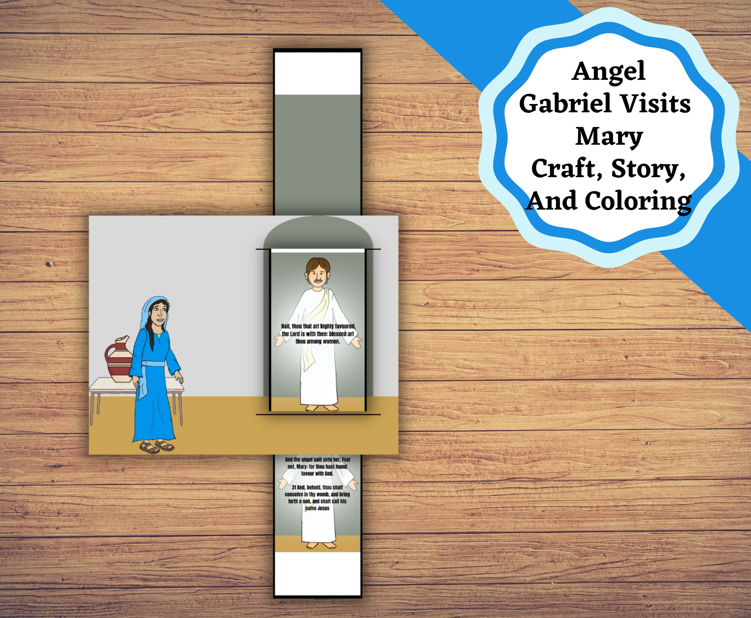 An Angel Visits Mary, Printable Birth of Christ, Mary Being Visited by ...