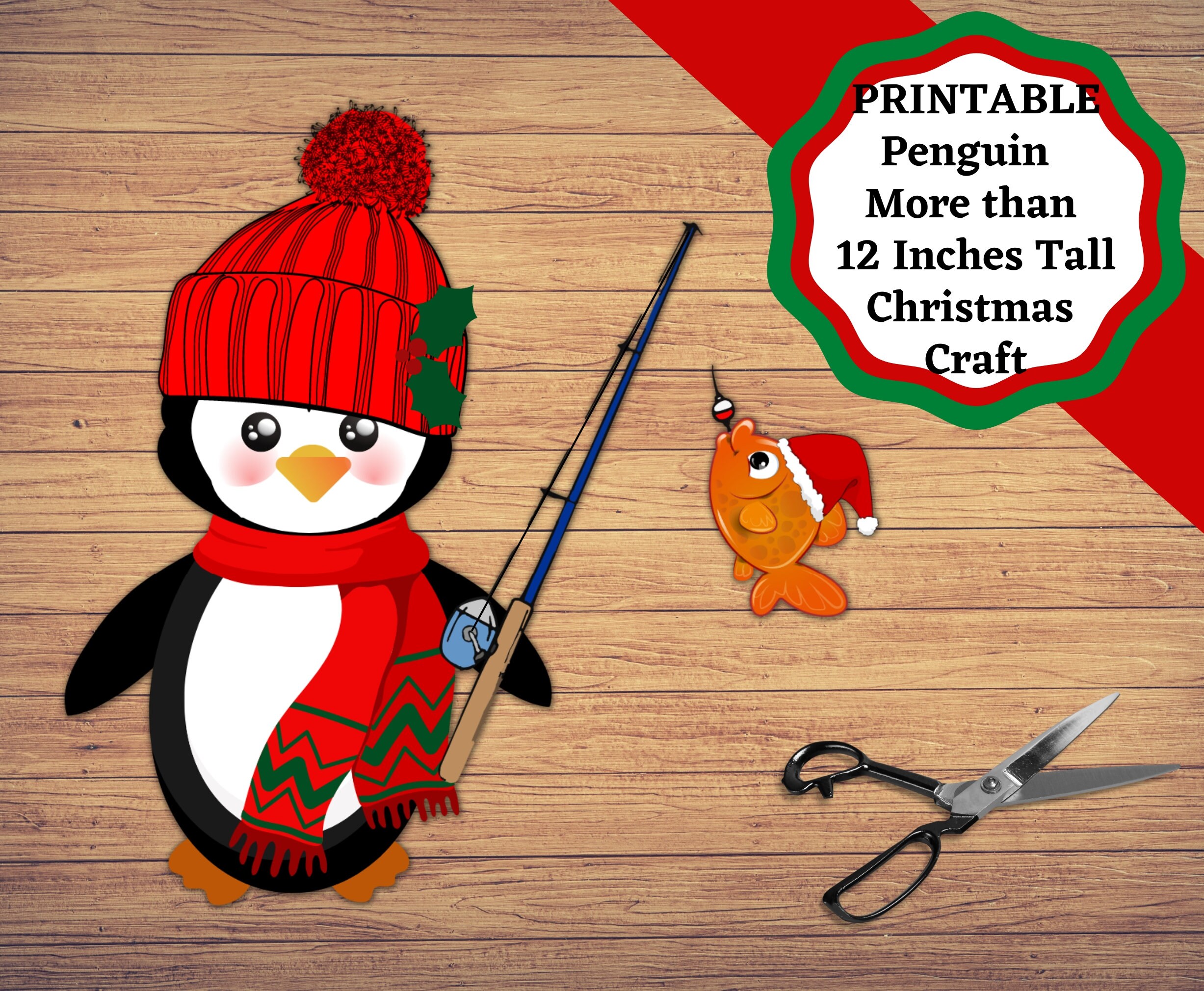 Winter Penguin, Printable Winter Christmas Cut and Past/glue Penguin ...