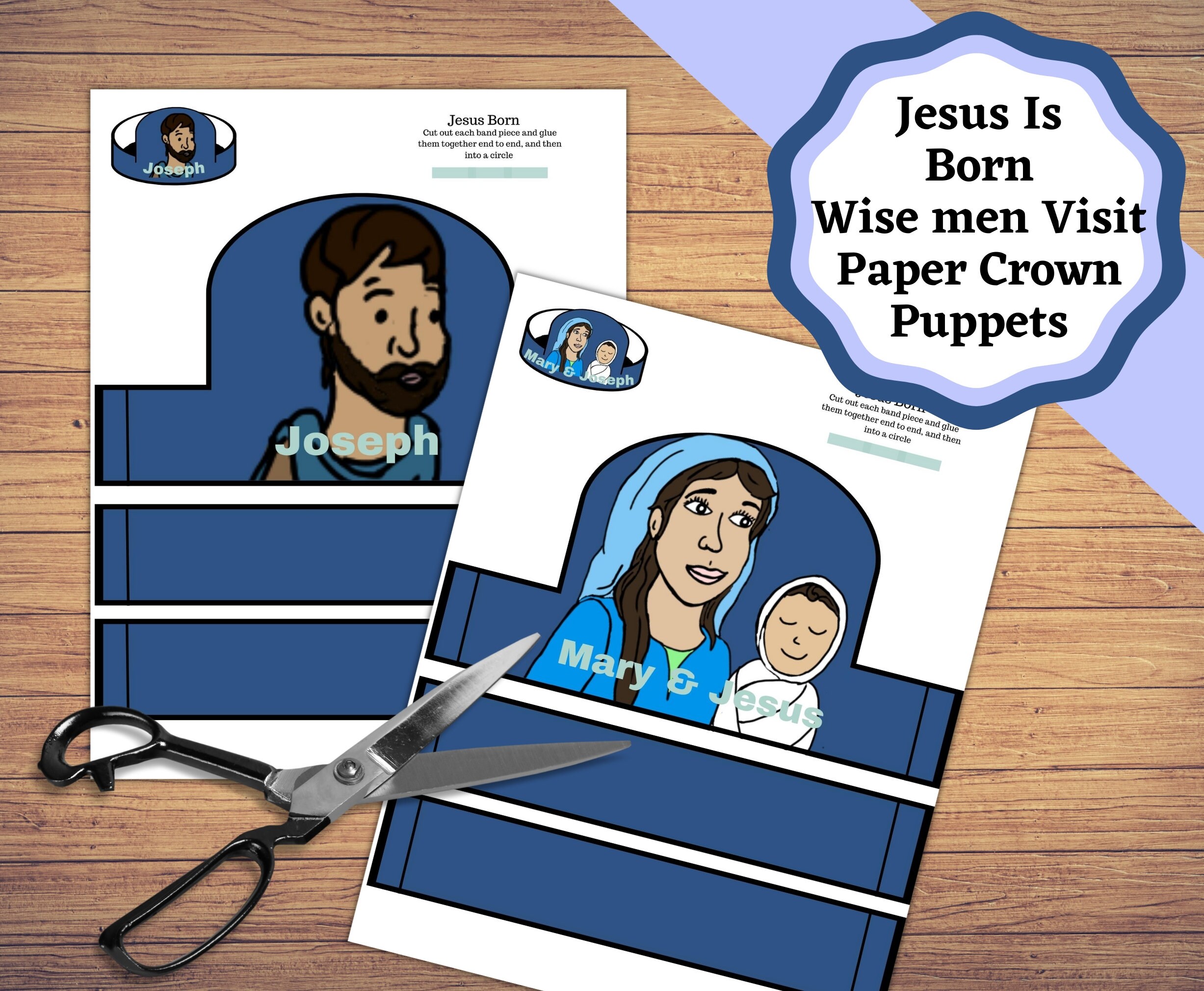 Printable Paper Crowns for the Story of Jesus's Birth and Visit by the ...