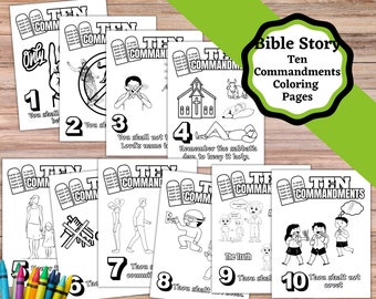 The Ten Commandments Coloring Page Kids Coloring Page Christian ...