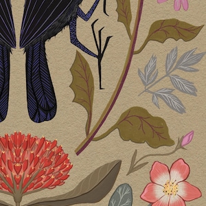 Twin Crows and Botanicals - Bird and Florals Wall Décor - Raven Folk ...