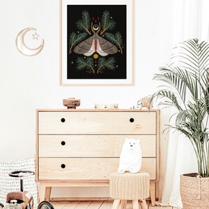 Pandora Pinemoth, Pine, and Celestial Insect Décor Nature Moth Art ...