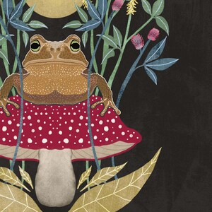 Full Moon Botanical and Toad Print - Magical Nature Prints - Witchy ...