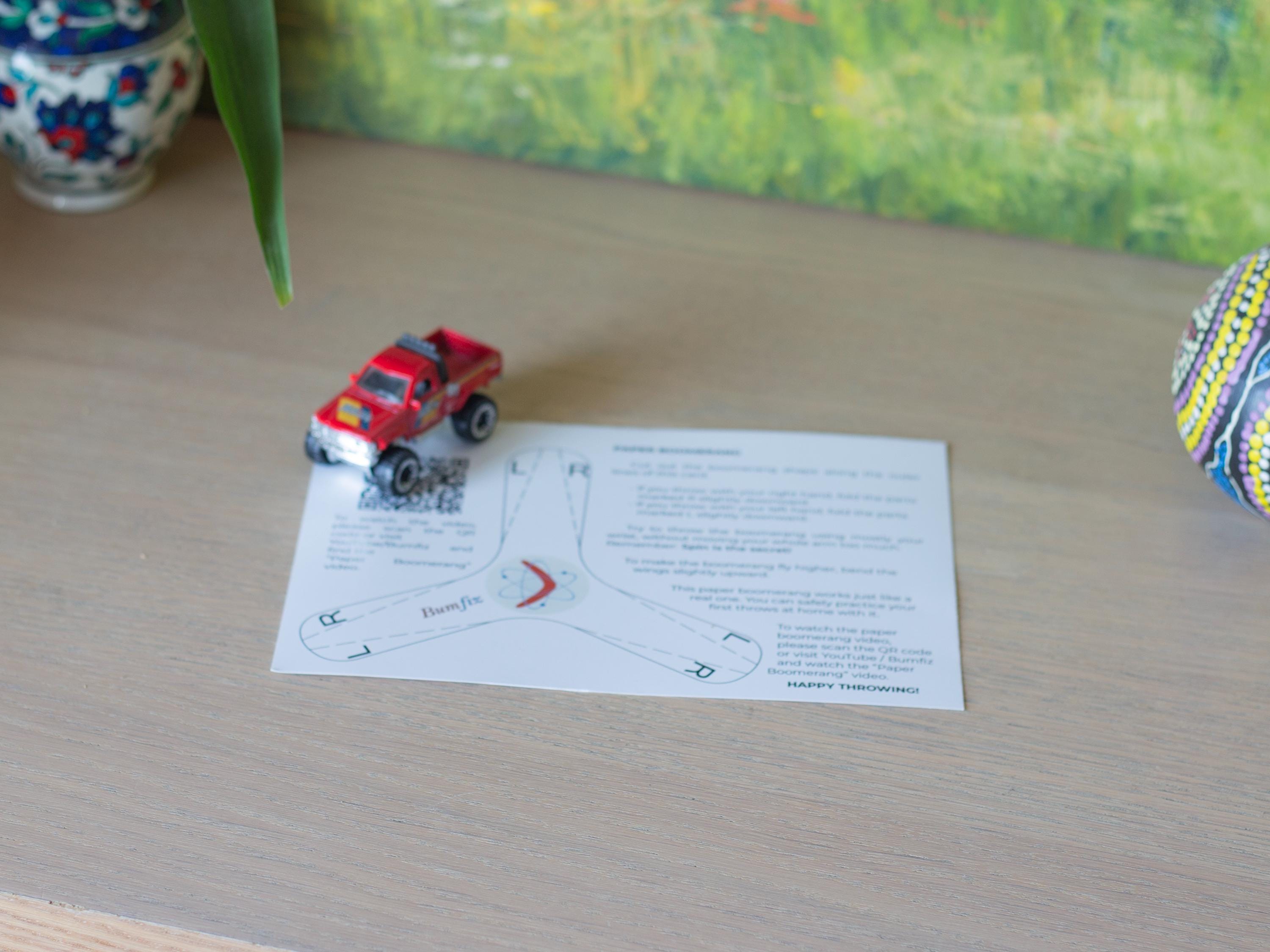 Printable Paper Boomerang Template – Flyable DIY Boomerang on Cardstock ...