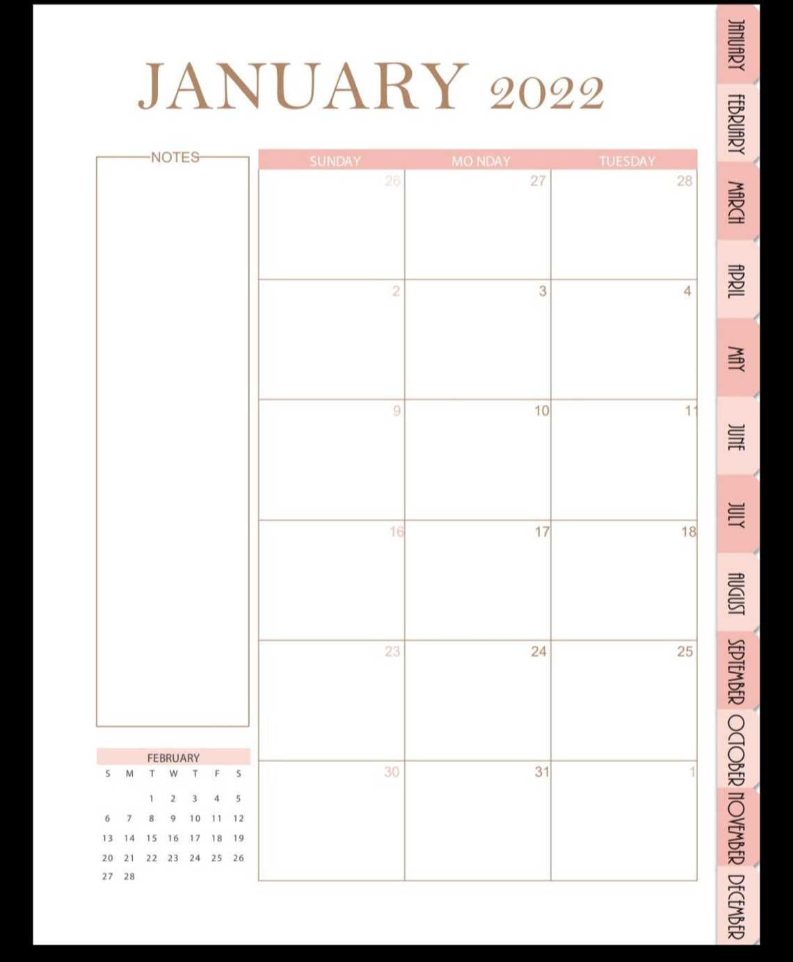 Digital 2022 Planner, Printable Digital Planner, Organized Digital ...