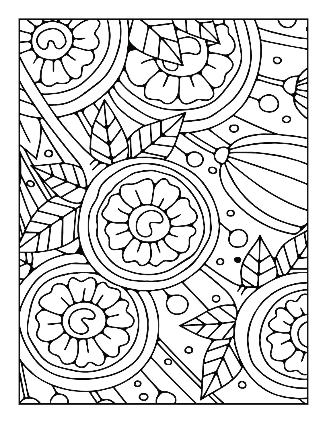 100 Flower Coloring Pages/coloring Book - Etsy