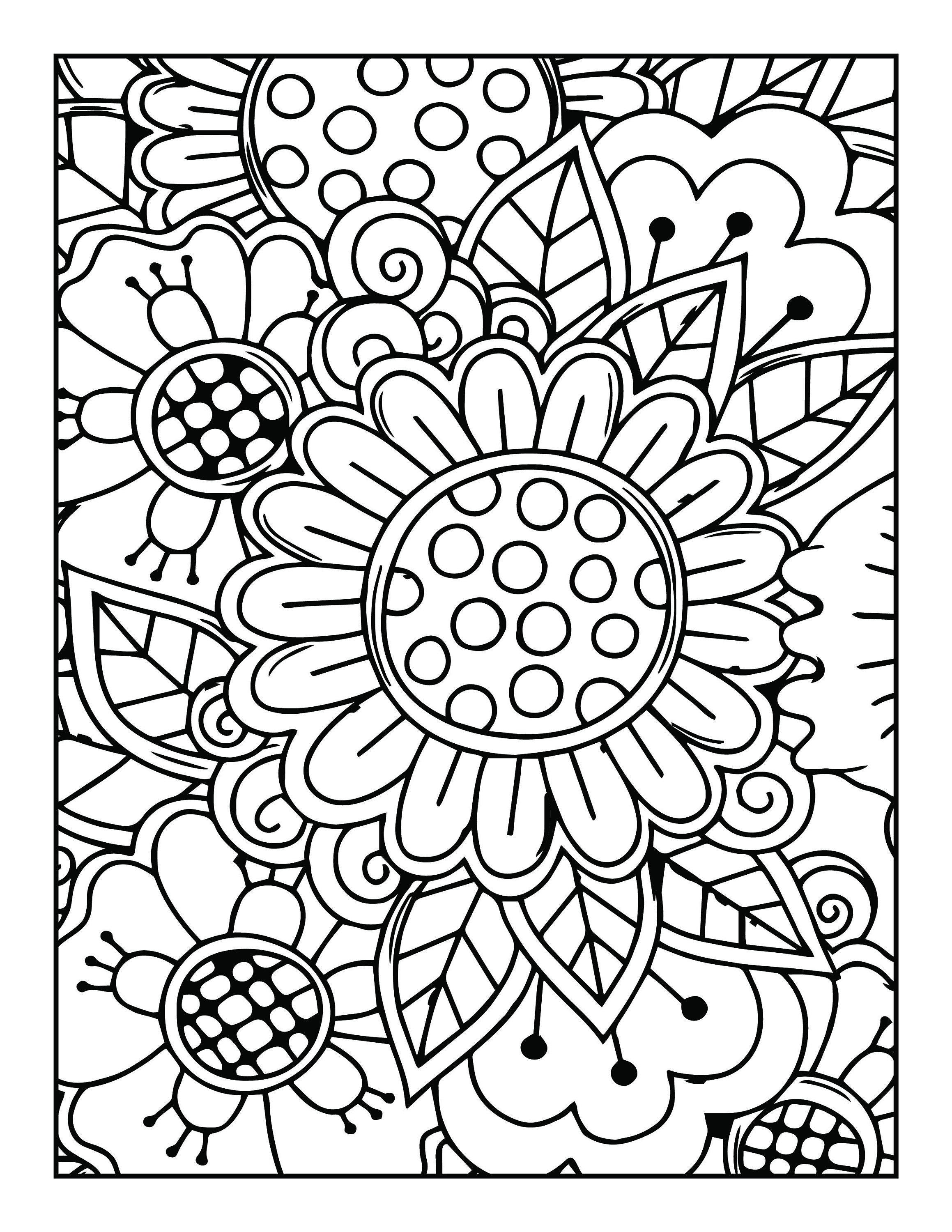 100 Flower Coloring Pages/coloring Book - Etsy